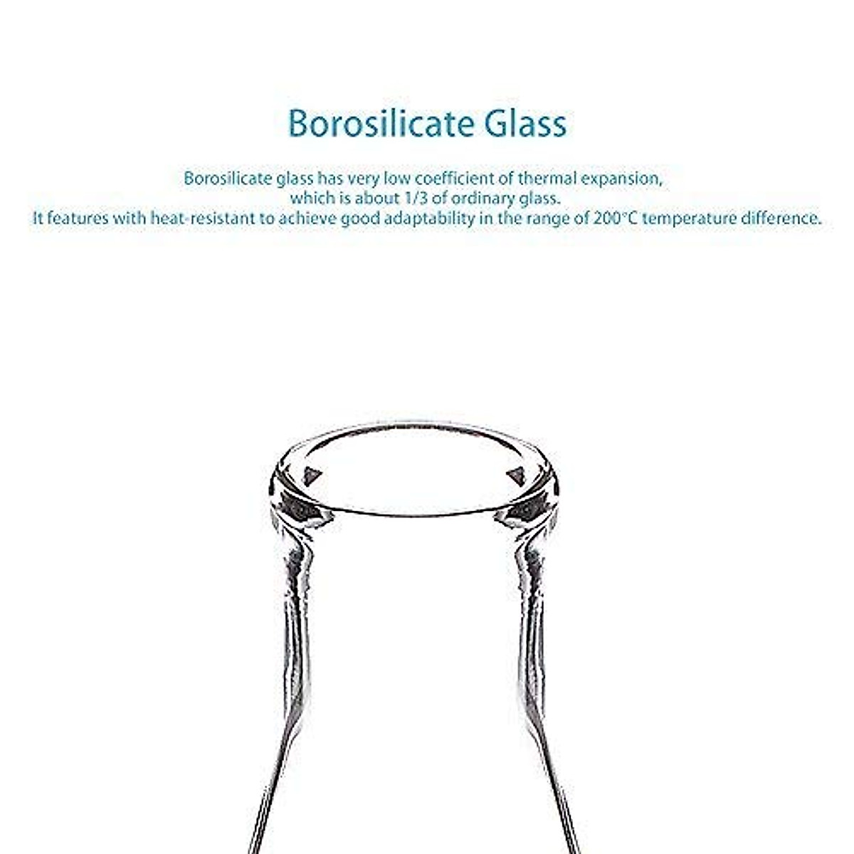 StonyLab 2-Pack Glass 50ml Heavy Wall Narrow Mouth Erlenmeyer Flasks with Heavy Duty Rim - (50ml Fits with StonyLab 4# Rubber Stopper)