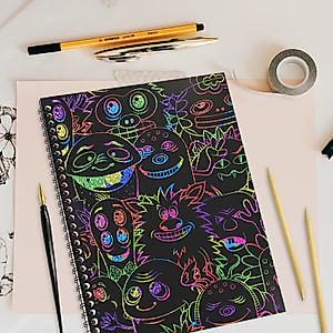 Christmas Scratch Paper Art Notebooks, 24 Piece Set of 14 Sheets Rainbow Magic Scratch Off Paper, 10 x 7 Inches, with 6 Xmas Stencils, 3 Scratcher Sticks, and 1 Cleaning Brush for Kid, Adult and more