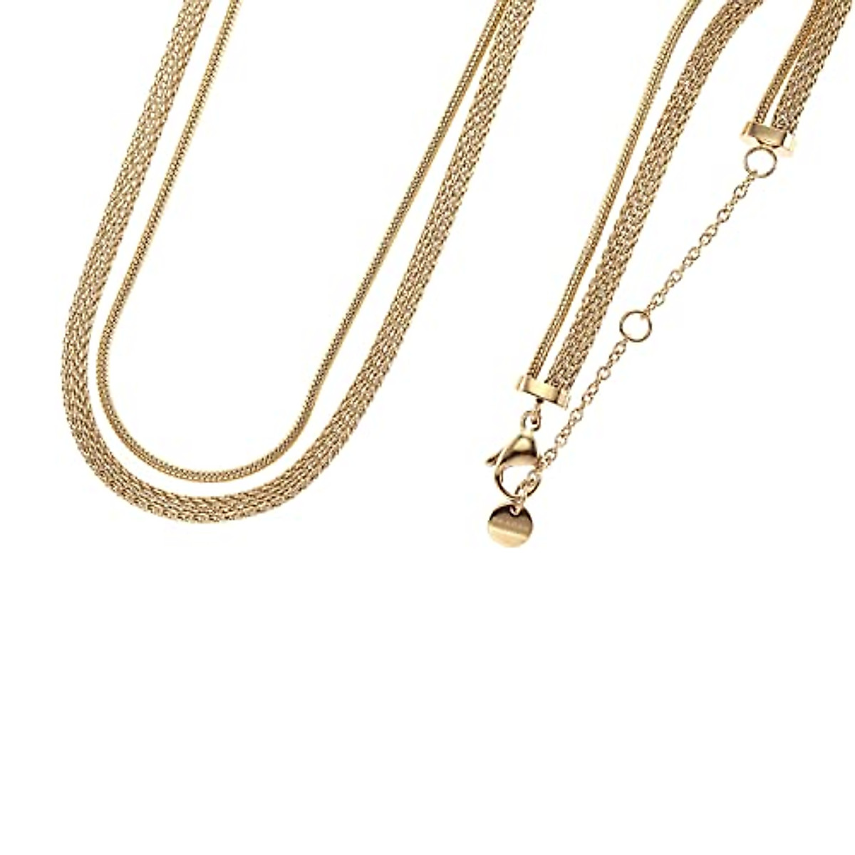 Skagen Women's Kariana Gold Tone Pendant Necklace With Crystal Accents, Gold Layered Chain