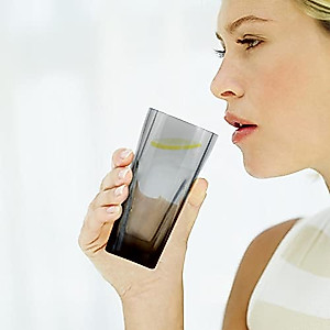 Top-spring 12 Oz Reusable Plastic Water Tumblers, Stackable Shatterproof Clear Drinking Glasses, BPA Free, Set of 6 (12 Oz, Gray)