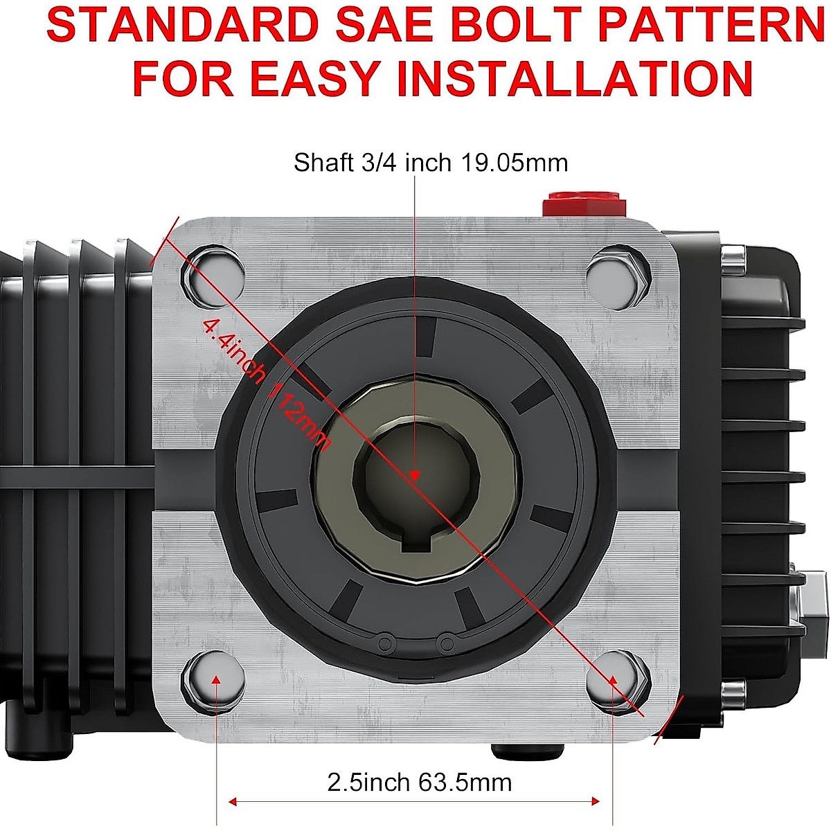POHIR Pressure Washer Pump 3600PSI, 3.3GPM 3/4'' Shaft Replacement Crankshaft Triplex Brass Pump, Self-Lubricating Corrosion-Resistant Spray Ceramic Plunger, Fit for Most Brand Honda Simpson