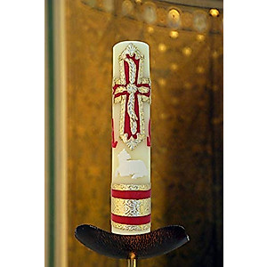 Easter Lent Candle Alpha Omega Sheep Catholic Candle