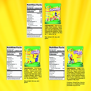 Crayola Assorted Gummy Variety Pack, Back to School & Halloween Treat - Candies with Real Fruit Juice - Sweet & Sour Candy Mix - Individually Wrapped 22 Bags (13.2 oz) by Kervan