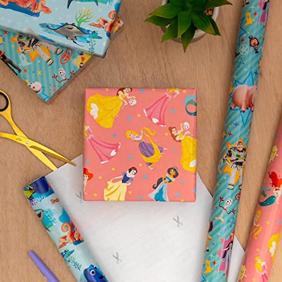 Hallmark Disney Wrapping Paper Bundle - 6 Rolls in 3 Fantastic Designs