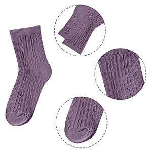 FZBNSRKO 5 Pairs Ruffle Frilly Crew Socks Little Girls Princess Cotton Socks for 1-3 Year Old Children's Socks Baby Toddler Girls(Purple Flower)