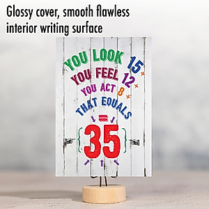 NobleWorks - 35th Happy Birthday Card Funny - Joke Notecard for Birthdays, 35 Year Old Milestone Humor - Age Equation 35 C9417MBG