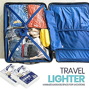 Space Saver Vacuum Storage Bags – 4 Jumbo Vacuum Sealer Bags for Bedding, Clothes, Curtains – 31.4 x 39.3 in. Vacuum Seal Bags for Moving, Travel and Organization Accessories by Amogie