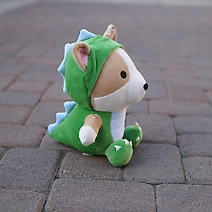 Avocatt Corgi Dino Plush Toy - 10 Inches Dinosaur Plushie Stuffed Animal - Hug and Cuddle with Squishy Soft Fabric and Stuffing - Cute T Rex Gift for Boys and Girls