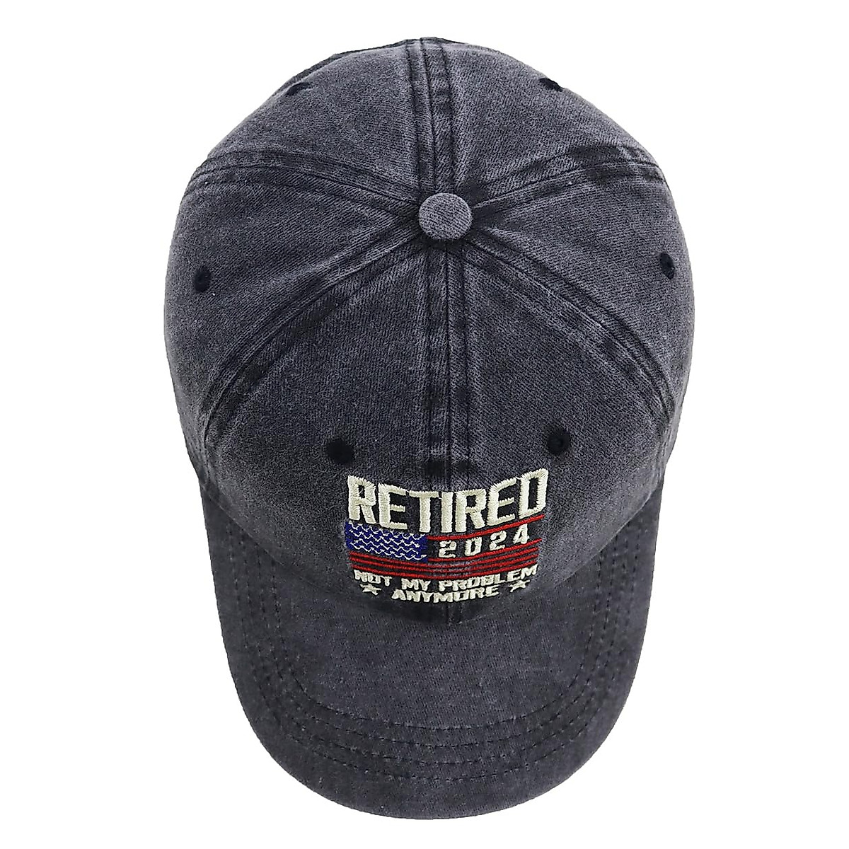 Retirement Gifts for Men Women, Retired 2024 Not My Problem Anymore with American Flag Hat, Happy Retirement Party Decorations Baseball Cap, Birthday Gift for Veterans Dad Mom Grandpa Grandma Friend