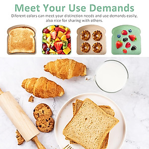 Piriuuo 2 Pcs Sandwich Containers Toast Shape Sandwich Box Sandwich Containers for Lunch Boxes Reusable Food Storage Sandwich Container with Lid, Microwave & Dishwasher Safe