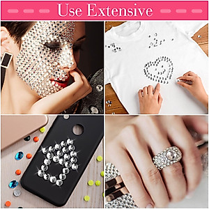 2032 Pieces Self Adhesive Face Gems Stick on, Cridoz Hair Gems Rhinestones Stickers Bling Jewels for Makeup, Crafts, Home Decor Scrapbooking Embellishments, 7 Sizes 3mm/4mm/5mm/6mm/8mm/10mm/12mm