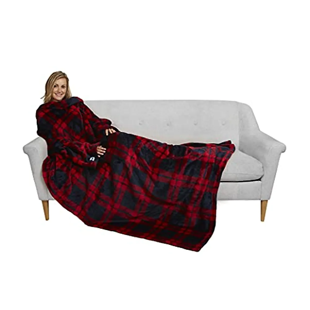 Slanket The Ultimate Fleece Blanket with Sleeves & Foot Pocket - Lightweight, Warm & Fleecy Plush Blanket for Lounging & Ultimate Comfort - Giant Blanket 60" x 80"