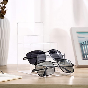 Cabilock Display Risers Acrylic Wallet Holder Stand Handbag Purse Display Shelf Jewelry Cosmetic Racks Organizer (4 Tier)