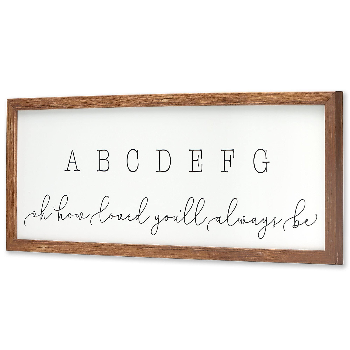 Open Road Brands ABC Nursery Wall Art - Large Modern Alphabet Nursery Picture - ABCDEFG Oh How Loved You'll Always Be