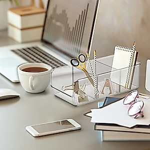 bHome - 2 Adjustable Snack Organizer Bins for Cabinet & Pantry Organization And Storage Plastic Storage Bins For Kitchen Organization - Clear Acrylic Divided Storage Containers with Removable Dividers