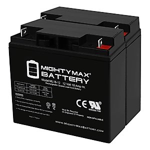 ML18-12 - 12V 18AH CB19-12 SLA AGM Rechargeable Deep Cycle Replacement Battery - 2 Pack