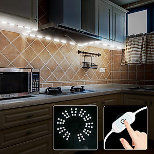 10ft 60 LED Under Cabinet Lighting Kit for Kitchen,Cupboard,Showcase,2400lm,6000K White