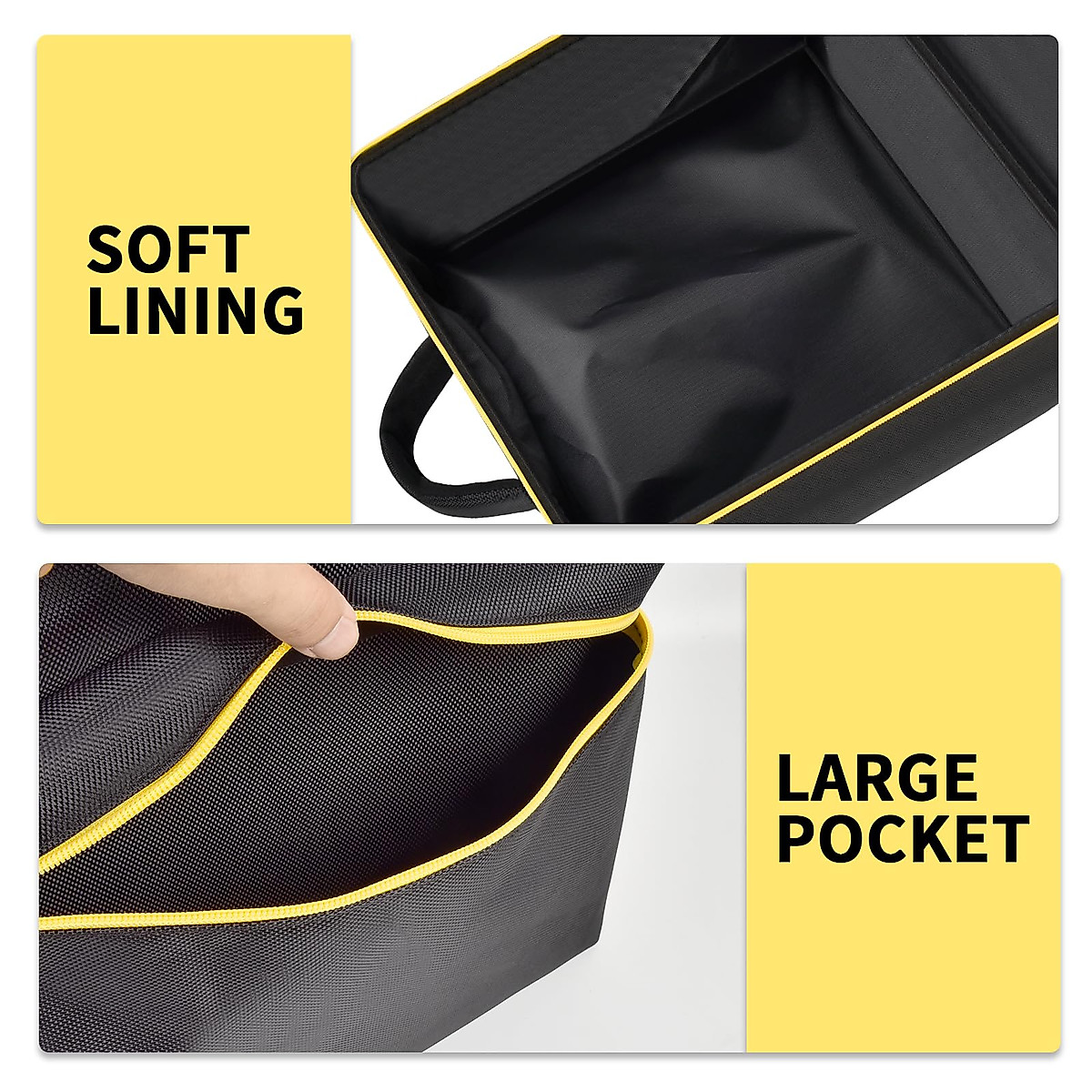 Car Battery Jump Starter Bag Compatible with DEWALT DXAEJ14 Digital Portable Power Station Air Compressor. Portable Battery Charger Carrying Holder for Power Inverter, Charging Cord (Case Only)