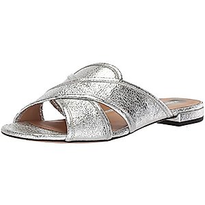 Marc Jacobs Women's AURORA FLAT SANDAL Slide, silver, 36 M EU (6 US)