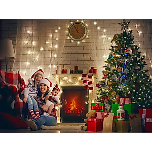 Decute 300Led 99FT Copper Wire Christmas Fairy String Lights Dimmable with Remote Control Starry Lights with UL Cerficated Decorative for Party Wedding Bedroom Yard Christmas Tree Warm White