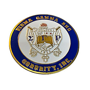 Greekgear Sigma Gamma Rho Multicolored Car Badges - Officially Licensed - Universal Fit - Metallic Vinyl Finish