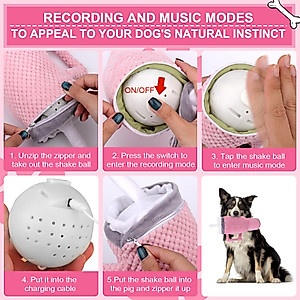 BABORUI Active Moving 2 in 1 Interactive Dog Toys, Tumbler Jumping Squeaky Dog Toys to Keep Them Busy, Plush Toy with Recording and Music Modes for Small/Medium/Large Dogs