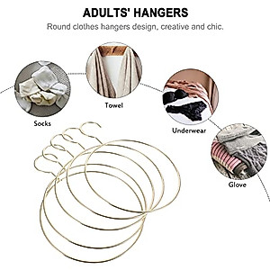 STOBAZA 5pcs Hanger, Swimwear Towel Ring Pegs Hangers Clothes Gold Golden Circular Organiser Scarves Pashminas Thong Belts Bedroom Organizer Iron Non Towels Accessories
