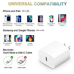 USB C Wall Charger【Apple MFi Certified】 2Pack iPhone 14 Charger Block 20W PD Power Adapter for iPhone 14/14 Pro/14 Pro Max/14 Plus/13 12 11 Pro Max/Mini/Xs Max/XR/X, iPad, Samsung Phone, Google Phone