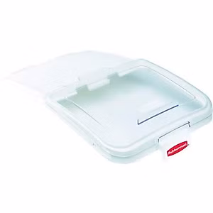Rubbermaid Commercial Products ProSave Sliding Lid with 4 Cup Scoop, 32/64 Gallon Capasity, Clear, Compatible with Rubbermaid BRUTE Trash Can