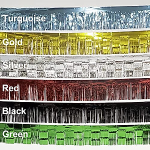 CareCheer 4 Pack 10 Feet Foil Fringe Garland Shiny Metallic Wall Hanging Drapes Tassel Skirting Decorations Supplies for Parade Float Trailer Mardi Gras Party Birthday Wedding (Green)