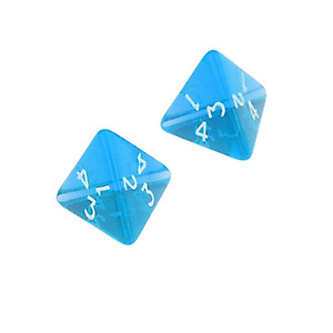 Yiotfandoll 5PCS Polyhedral Dice 20mm D4 for Dungeons and Dragons DND RPG MTG Dice Table Games Transparent Blue with Black Bag