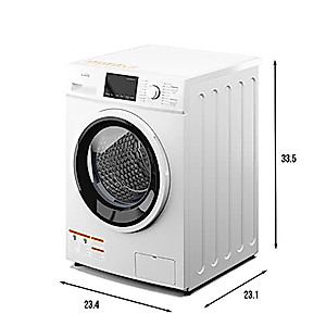 KoolMore FLW-3CWH 24" Front Load Machine, 2.7 Cu. Ft, Space Saving Unit with 20-Minute Quick, 12 Washing Cycles, Quiet Inverter Motor [120V], Medium, White
