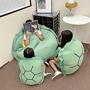 SEAHOME Wearable Turtle Shell Pillows，Turtle Plush Pillow Stuffed Animal Costume for Kids Adults ， Plush Toy Funny Dress Up Creative Gifts (Green, 51 inch)