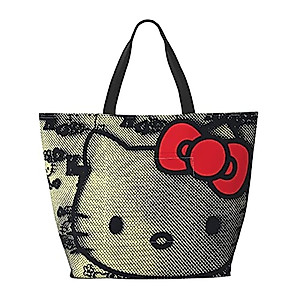 Cute Shoulder Bags For Women, Fashion Crossbody Messenger Bag Work Shoulder Bag High Capacity Retro Classic Cartoon Tote Handbag Pink Cat Black13