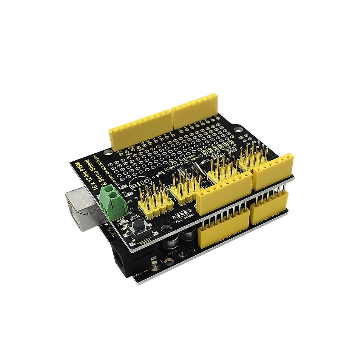 KEYESTUDIO 16-Channel 12-bit Servo Motor Driver Board I2C Interface for Arduino R3 Controller