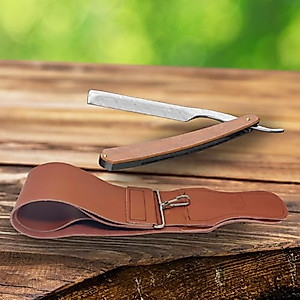 G.B.S Straight Razor Leather Strop Sharpening Strap 2.5" X 23.5" Grain Cowhide- Dual Straps Swivel for Sharpening Razor, Knifes & Kitchen Cutlery Clip, Keeps Your Blade Sharp