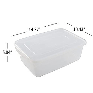 Readsky 14 L Clear Plastic Storage Latch Box with Lids, 4-Pack