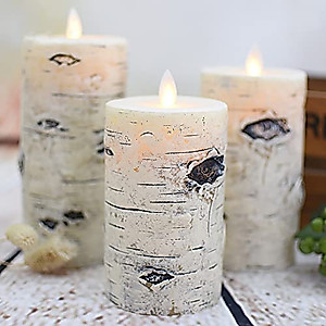 Led Candles Real Wax Flameless Candles Moving Flame Battery Operated Candles Flickering Decorative Classic Real Wax with Led Flame, 3 Pack, Home Garden Decorations