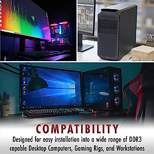 A-Tech 16GB Kit (2x8GB) DDR3 1866MHz PC3-14900 CL13 UDIMM 2Rx8 1.5V Non-ECC DIMM 240-Pin Desktop RAM Memory Upgrade Modules