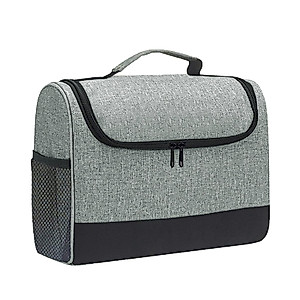 Jaugufiy Canvas Bartender Bag, Portable Travel Carrying,Cocktail Shaker Tool Set Travel Carrying Bag with Handle, Portable Travel Bar Carrier for Bar Kit, Bag Only（Grey）