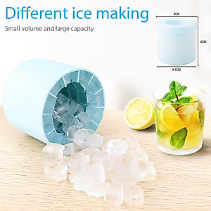 Mini Ice Maker Cup, Cylinder Ice Cube Mold, Small Ice Cube Tray with Lid, Decompress Ice Lattice Molding Ice Cup Press-Type, 60 Ice Cubes Make, Easy-Release