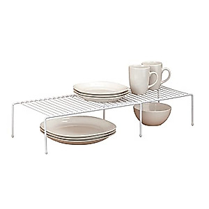 Kitchen Details Cabinet Expandable Helper Shelf | Cabinet & Countertop Organization | Pantry | Space Saver Storage | White