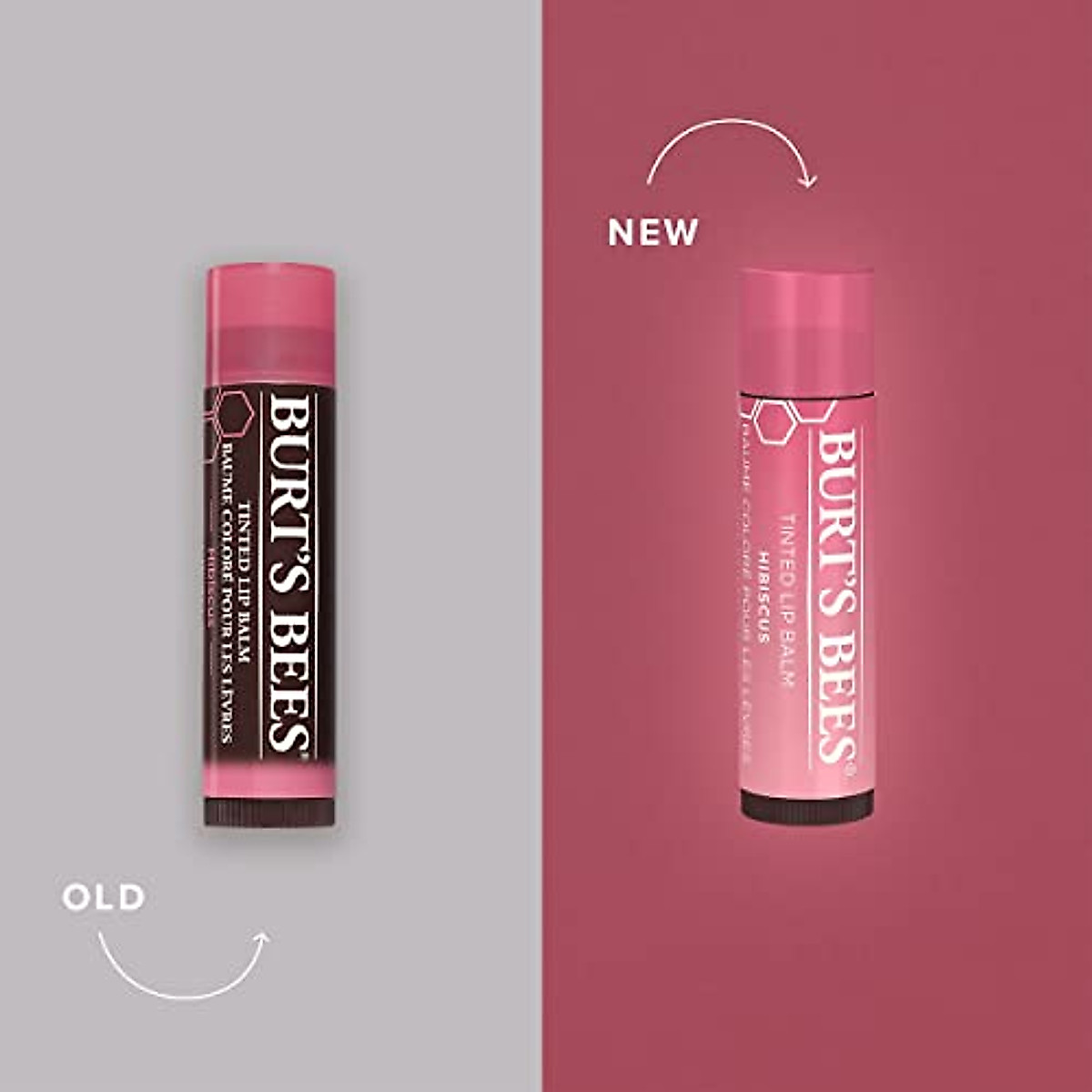 Burt's Bees Lip Balm Easter Basket Stuffers, Tinted Moisturizing Lip Care Spring Gift for Women, for Dry Lips, 100% Natural, with Shea Butter, Hibiscus (2 Pack)