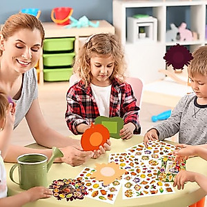 WorldBazaar Thanksgiving Photo Frame Craft Kits for Kids 12 Sets Fall Picture Frame Craft Kits Autumn Seasonal Decoration Party Activity