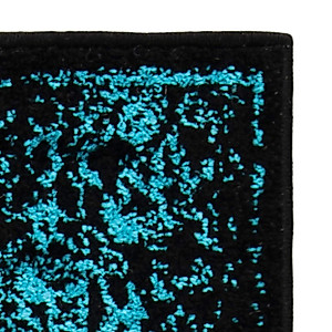 SAFAVIEH Adirondack Collection 6' Square Black / Teal ADR109K Oriental Distressed Non-Shedding Living Room Bedroom Dining Home Office Area Rug