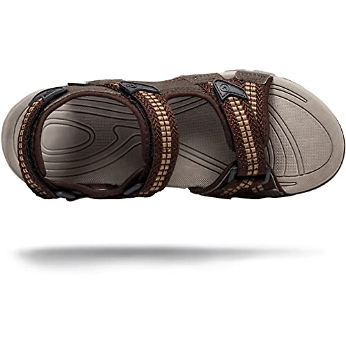 atika Men's Open Toe Arch Support Strap Water Sandals, Outdoor Hiking Sandals, Lightweight Athletic Trail Sport Sandals, Havana 2 Brown Tan, 7