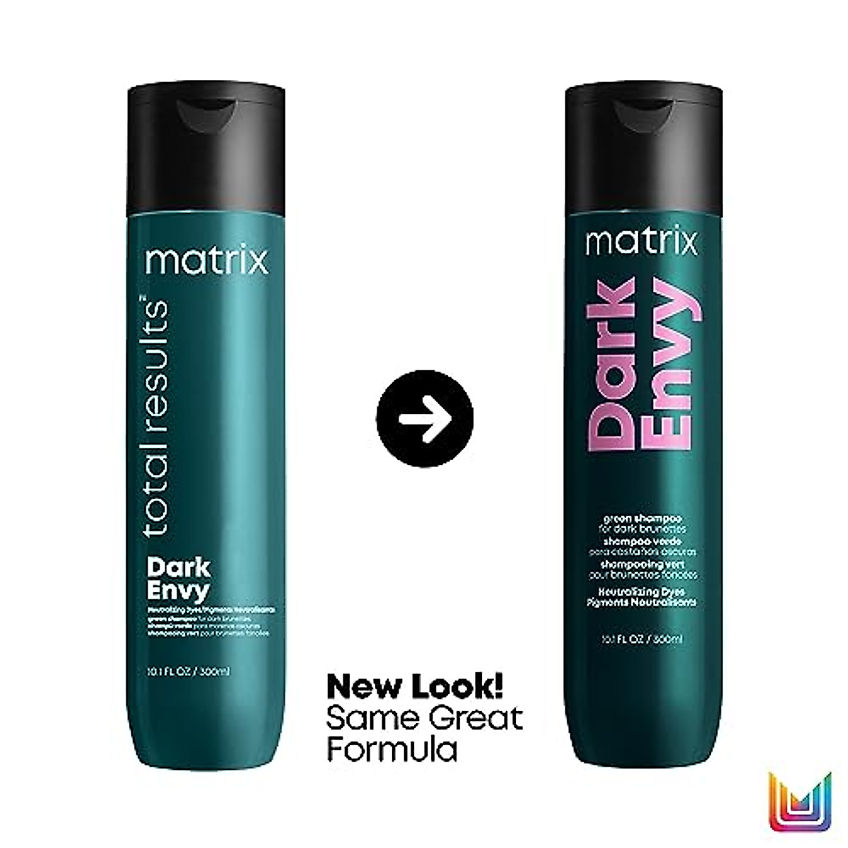 Matrix Dark Envy Color-Depositing Green Shampoo | For Neutralizing Red Undertones in Dark Brown or Black Hair | Cool, Glossy Finish | Salon Shampoo | Packaging May Vary | 10.1 Fl. Oz. | Vegan