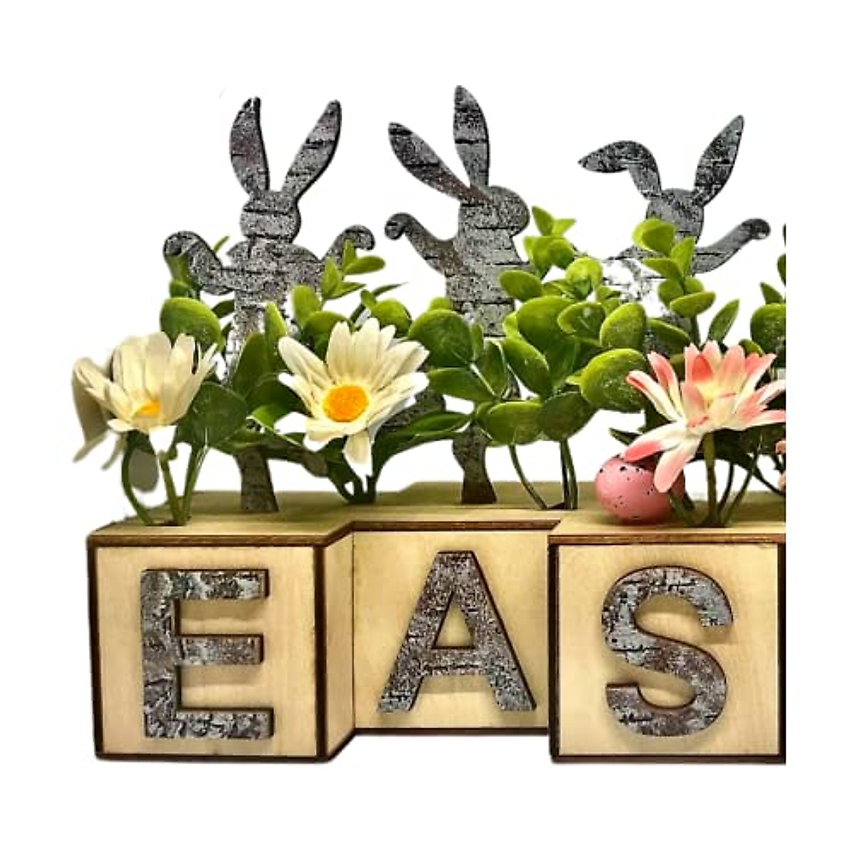 AXI Easter Centerpiece, Easter Decorations for The Home, Bunny Decor, Indoor Use Only, 15x8 Unique Handmade Centerpiece, Nice Spring Gift