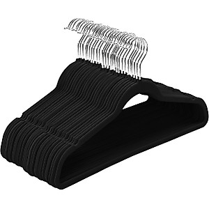 Utopia Home Premium Velvet Hangers 50 Pack - Non-Slip & Durable Clothes Hangers - Black Hangers with 360 Degree Rotatable Hook - Heavy Duty Coat Hangers