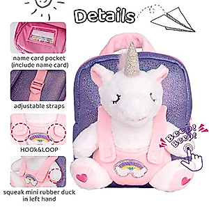 Redeo Unicorn Backpack Unicorns Gifts for Girls Toddler Backpack for 3 Year Old Girl with Unicorn Stuffed Animals Plush Toys for 3 4 5 6 7 Year Old Girl Birthday Gifts